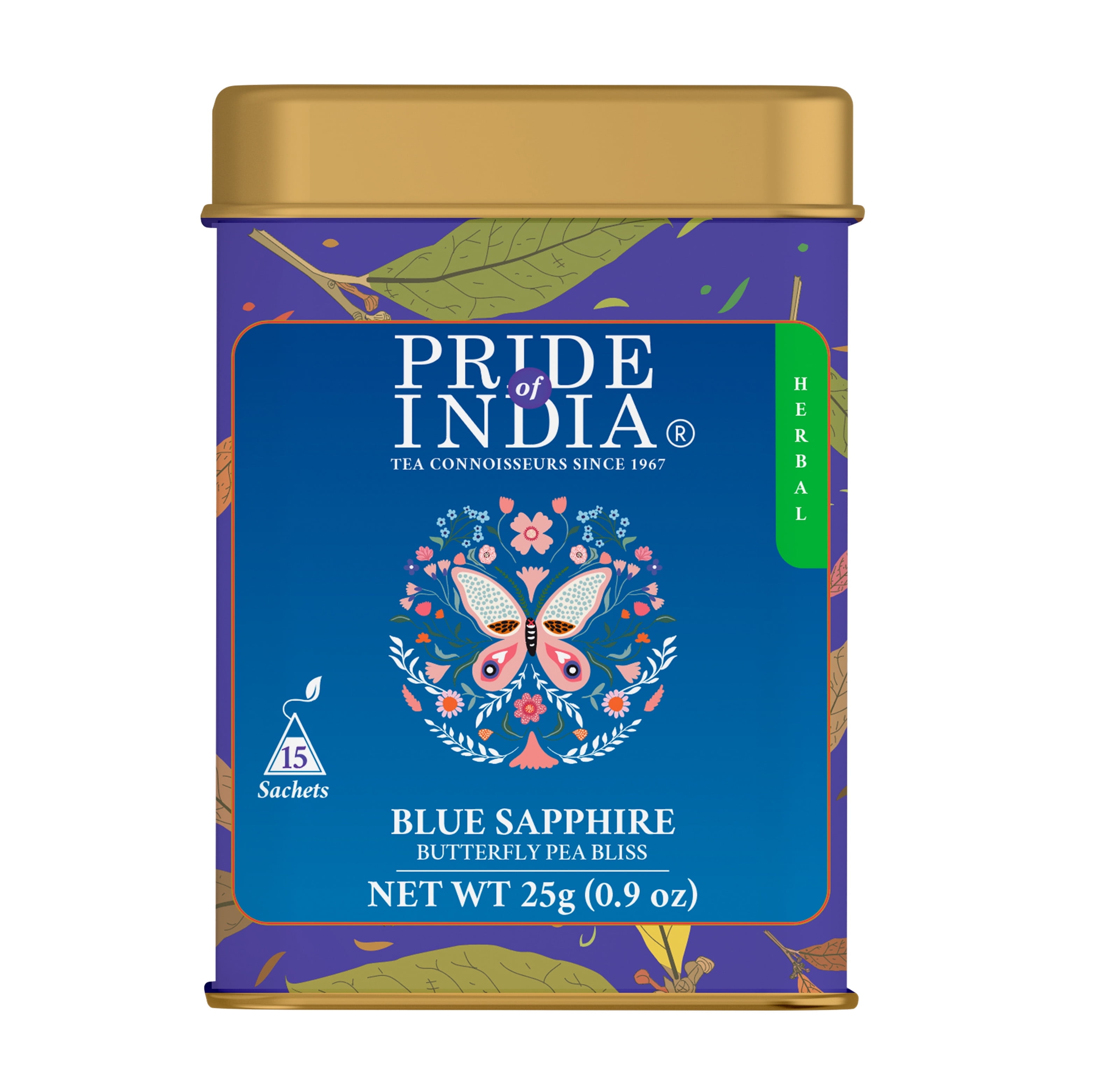 Pride of India | PACK OF 6 Blue Sapphire Butterfly Pea Flower Tea |15 ...