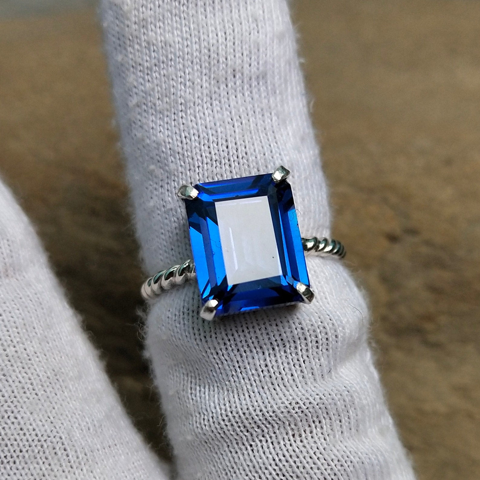 Blue Sapphire Ring, 925 Sterling Silver Ring, Men & Women Ring, Blue ...