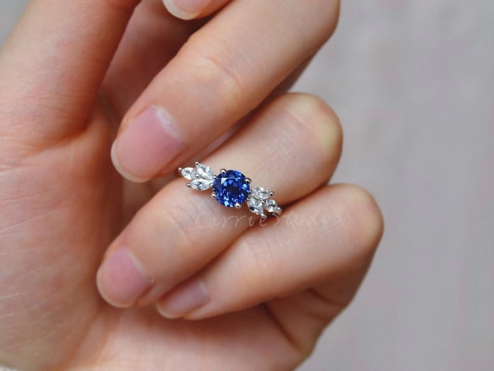 Blue Sapphire Ring Sapphire Promise Ring Anniversary Ring Birthday Gift ...