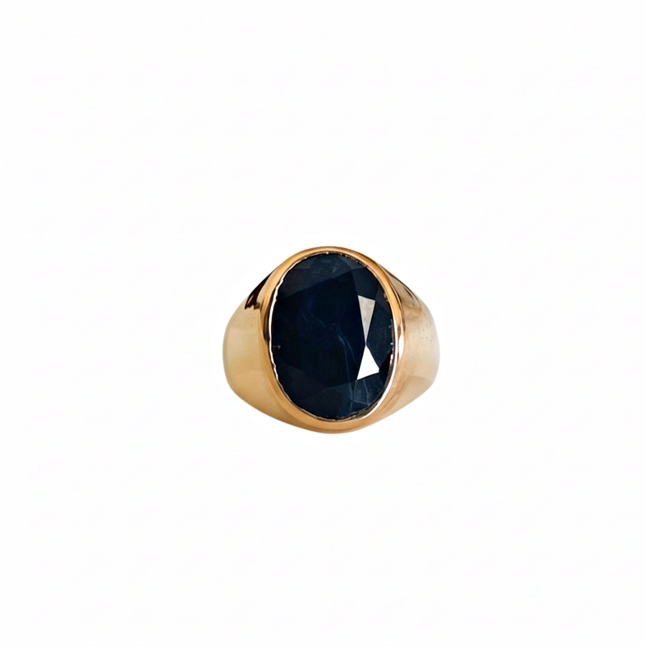 Blue Sapphire Ring - Solid Pure Copper Jewelry, Sapphire Signet Ring ...