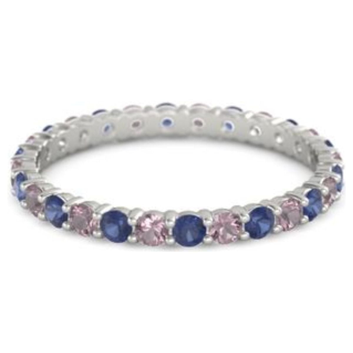 Blue Sapphire With Rhodolite Garnet Round 2.50 MM 925 Sterling Silver ...