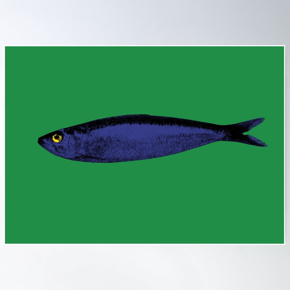 Blue Sardine Poster Wall Art Modern Wall Decor For Living Room Bedroom ...