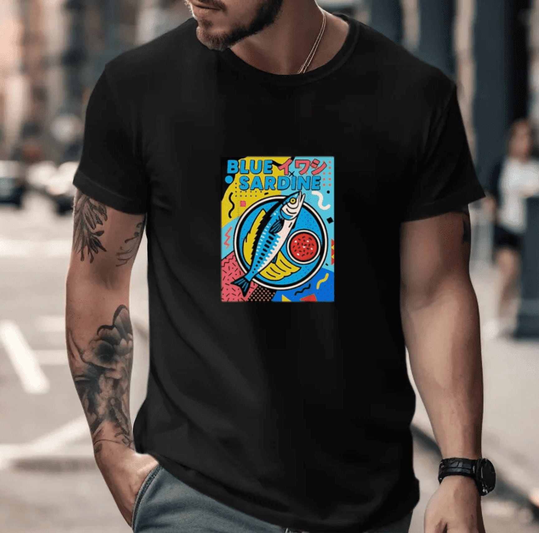 Blue Sardine Tin Fish Lovers Nautical Fun Coastal Style Unisex T-Shirt ...