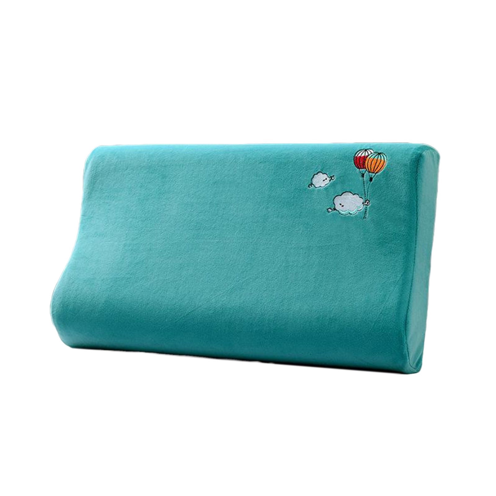 Blue Satin Silk Neck Guard Pillowcase With Zipper Closure For Hair And ...