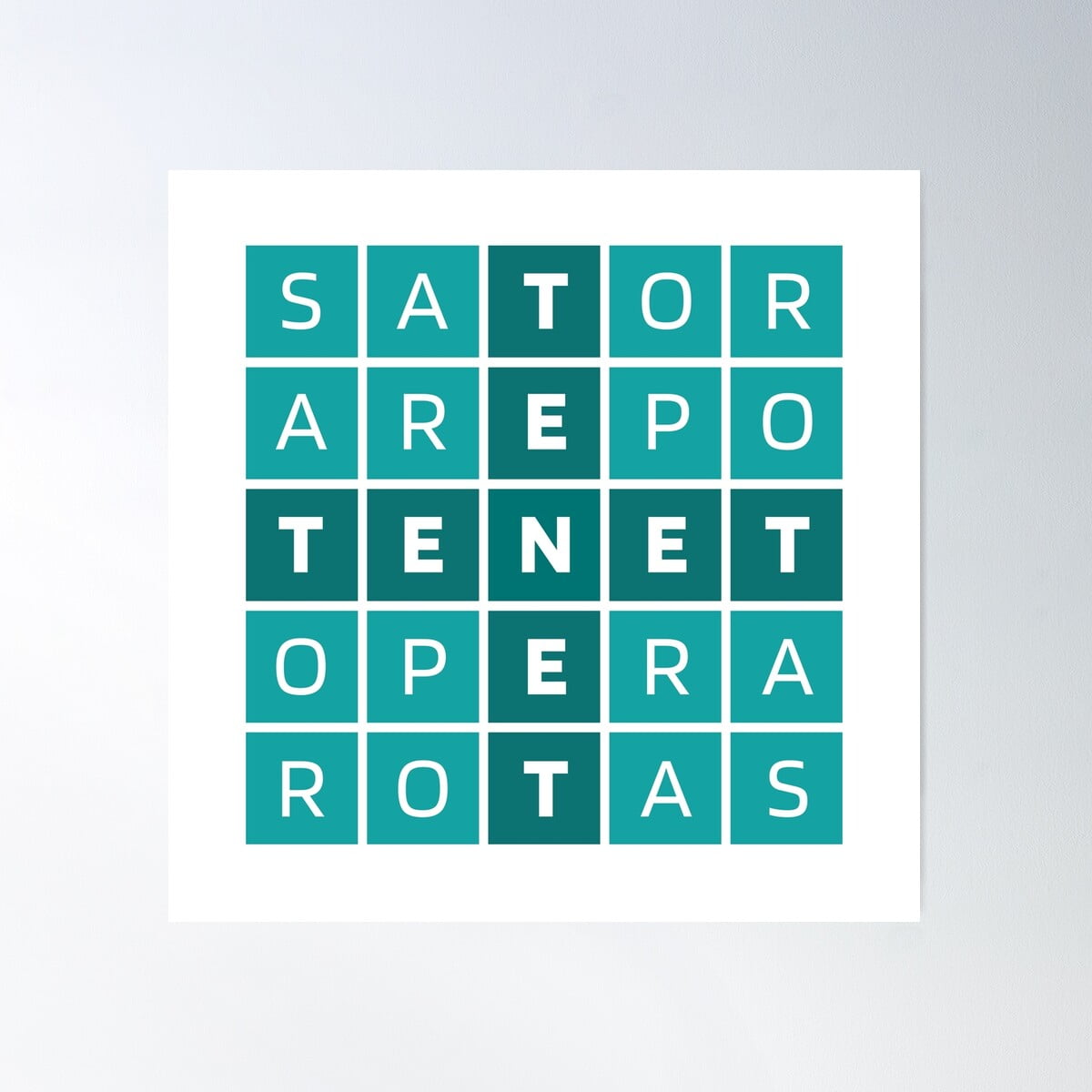 Blue Sator Square - Sator Arepo Tenet Opera Rotas - Latin Palindrome Poster Wall Art, Modern ...