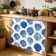 Blue Scallops Shell Cabinet Curtains for Kitchen 35"W x 35"L, Sea Ocean ...
