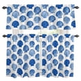 Blue Scallops Shell Kitchen Curtains Set for Windows, Sea Ocean Coastal ...