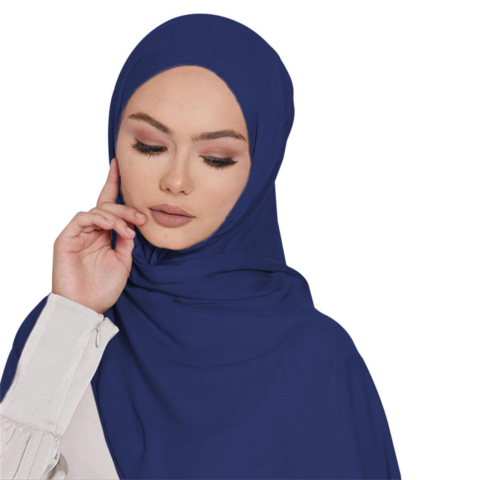 Blue Scarf Women Chiffon Hijab Scarf Long Hijabs Scarves Muslim Scarf ...