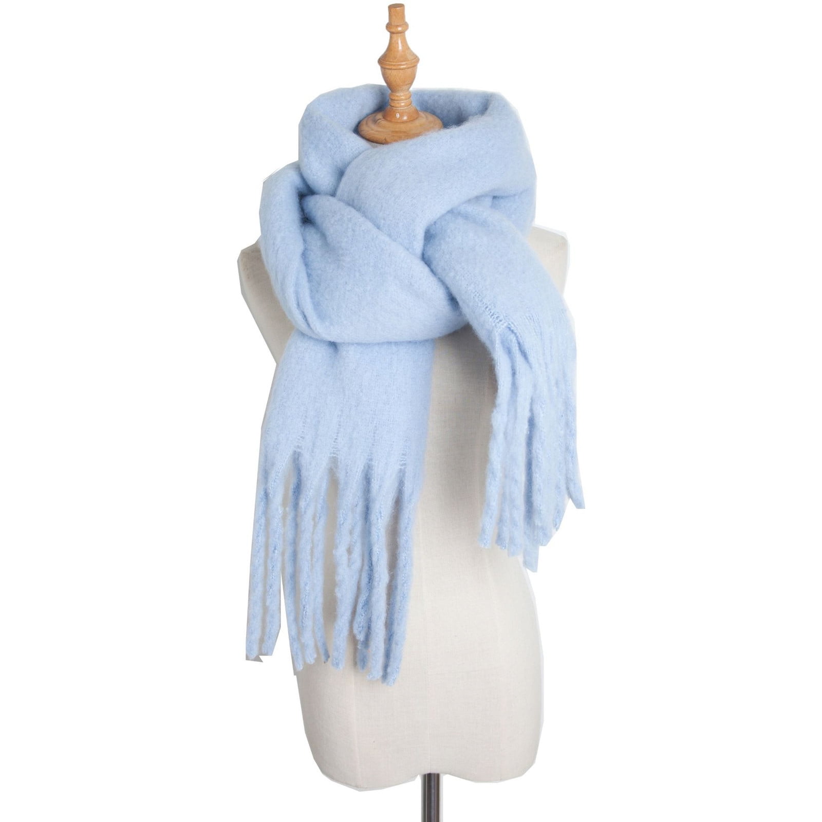 Blue Scarf for Women Large Scarf Women's Long Blanket Chunky Oversized ...