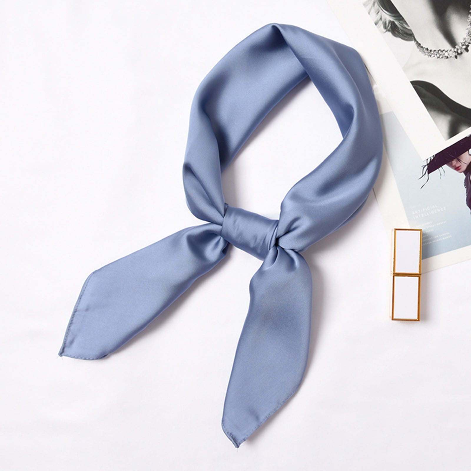 Blue Scarfs Scarf Small Scarf Retro Small Silk Scarf Scarf Decoration ...