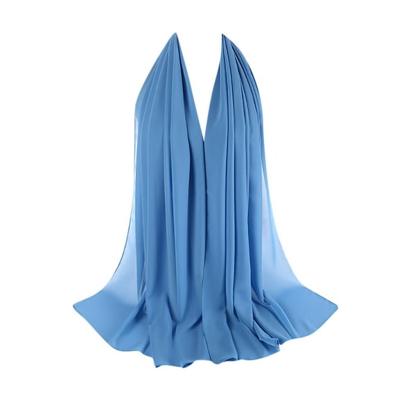 Blue Scarfs Scarf Women Plain Bubble Chiffon Scarf Hijab Wrap Printe ...