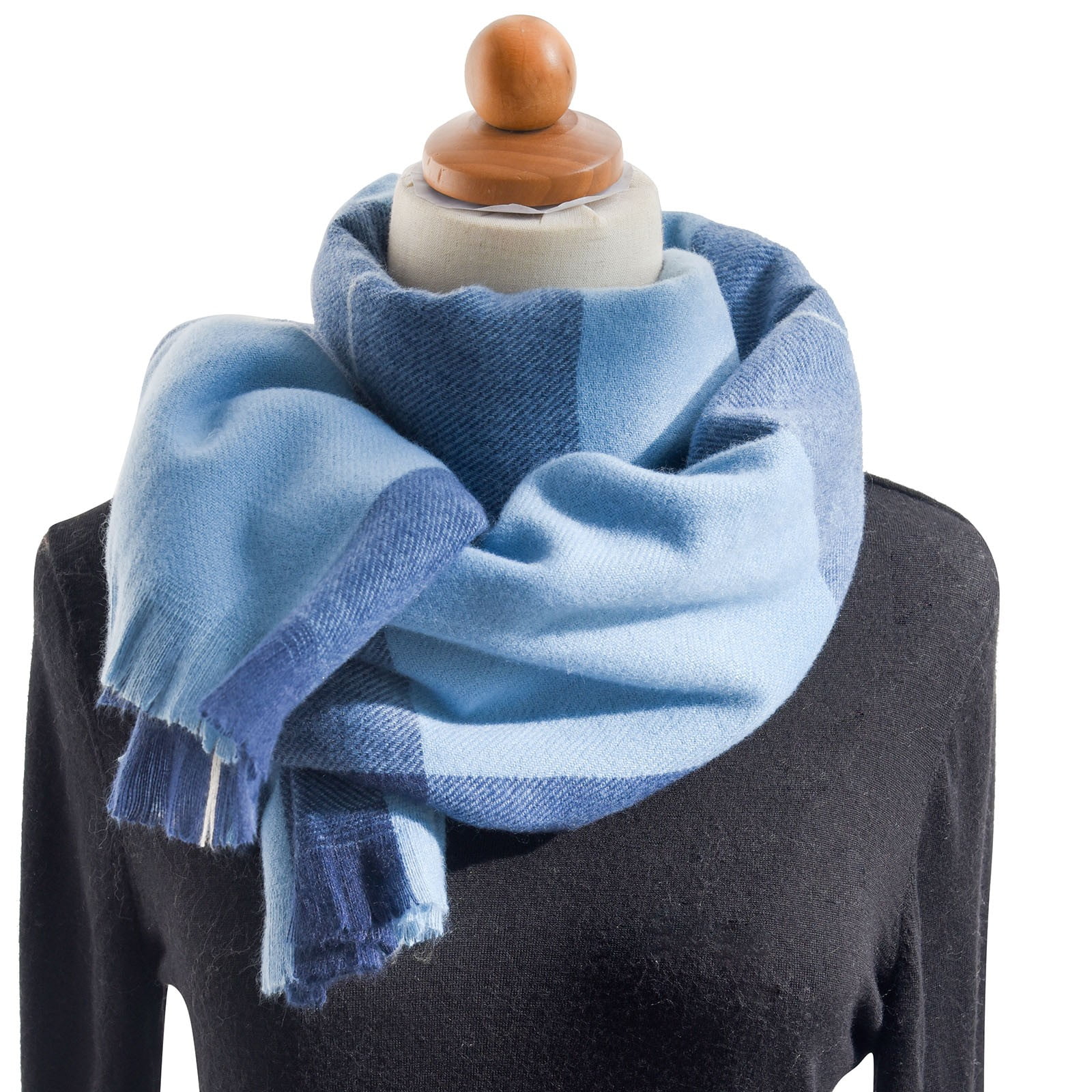 Blue Scarfs Scarf Women'S Autumn and Winter Colorful Plaid Shawl ...