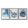 Blue Scenes Traditional Japanese Wall Art Print Ukiyoe Floral And ...