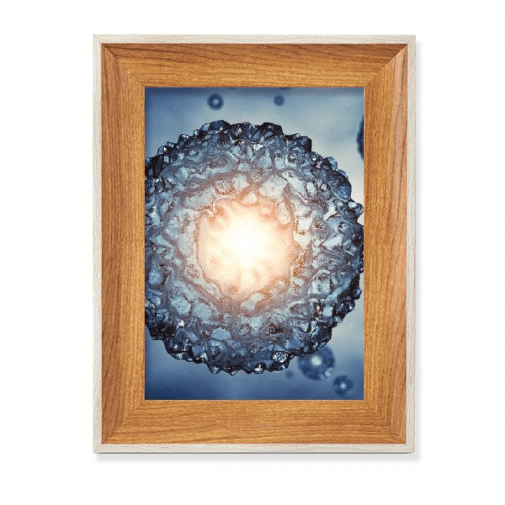 Blue Science Cells Microcosc Pattern Desktop Wooden Photo Frame Display ...