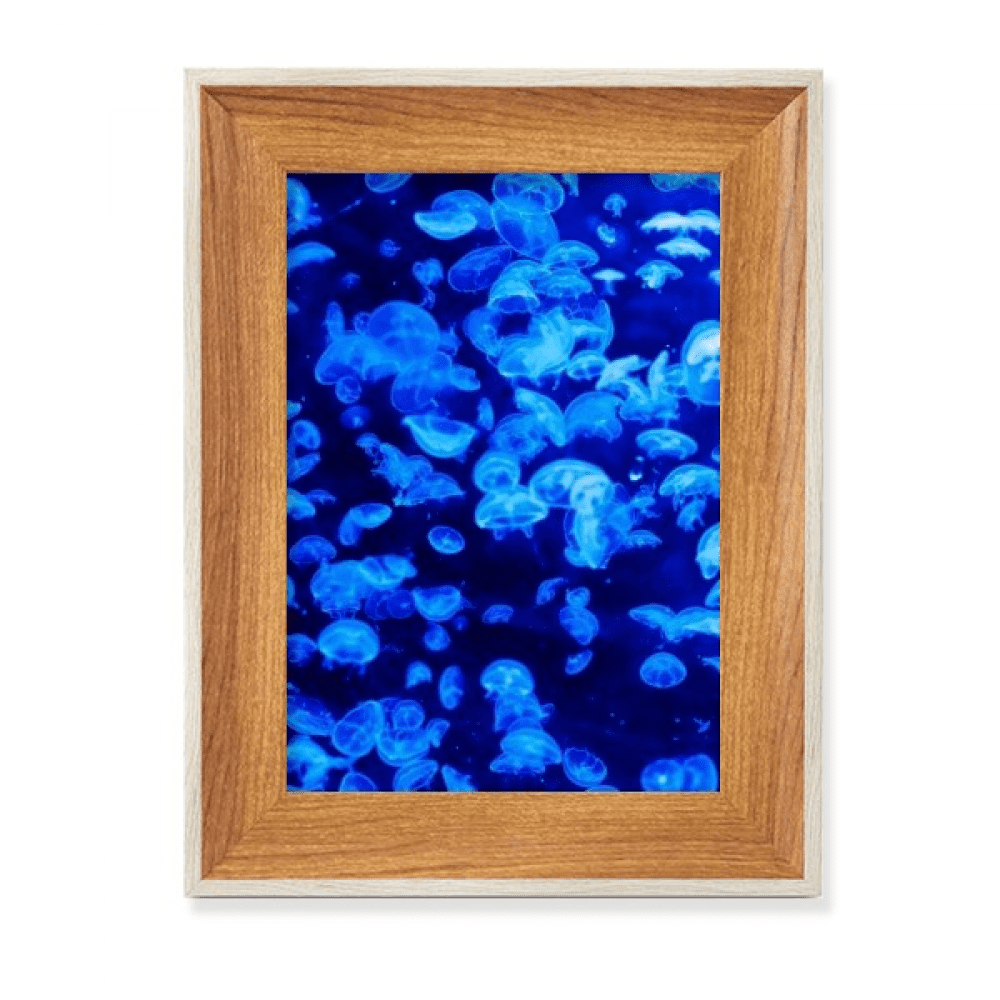 Blue Science Nature Jellyfish Ocean Picture Desktop Wooden Photo Frame ...