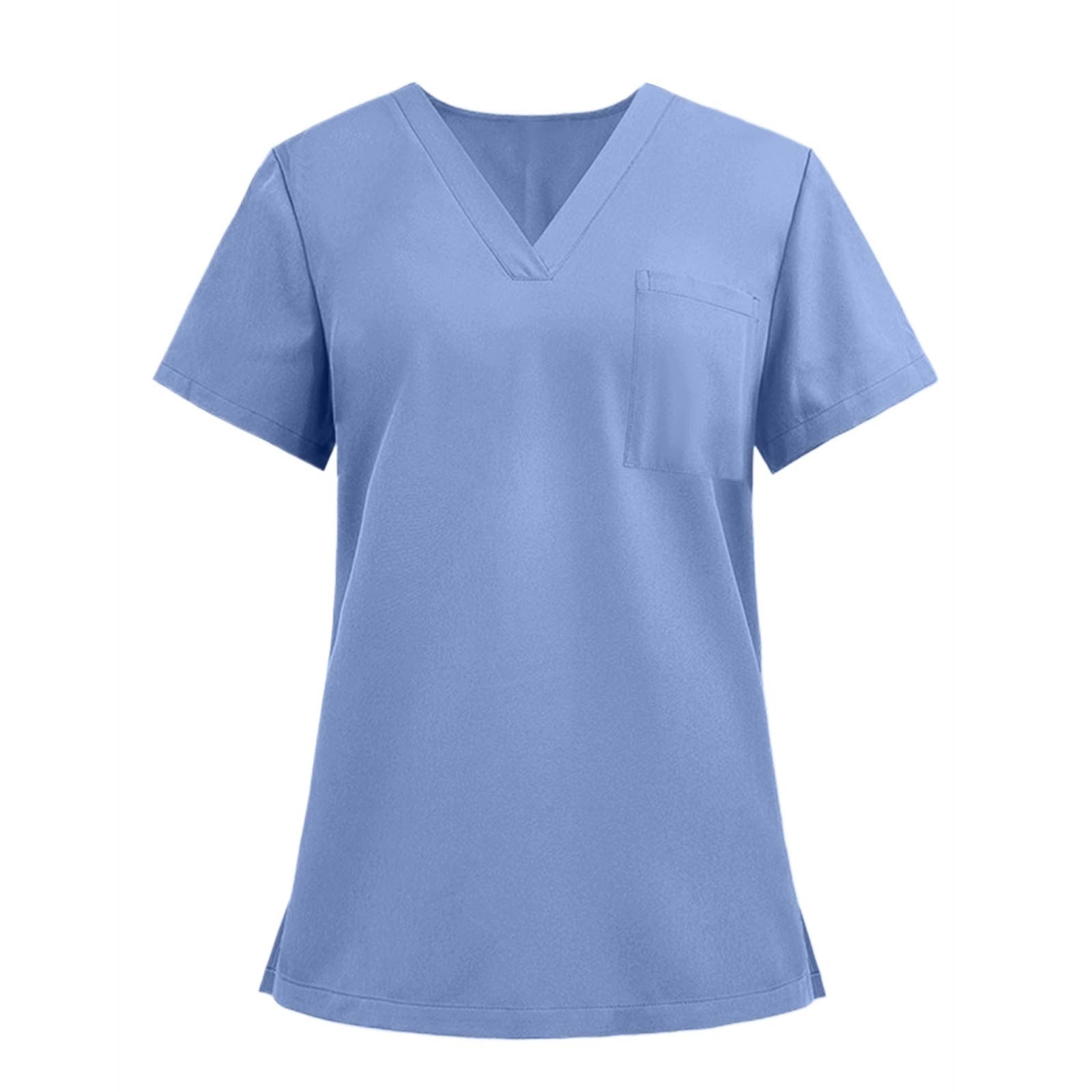Blue Scrub Tops for Women - Soft Stretch V-Neck Classic Fit Scrub ...