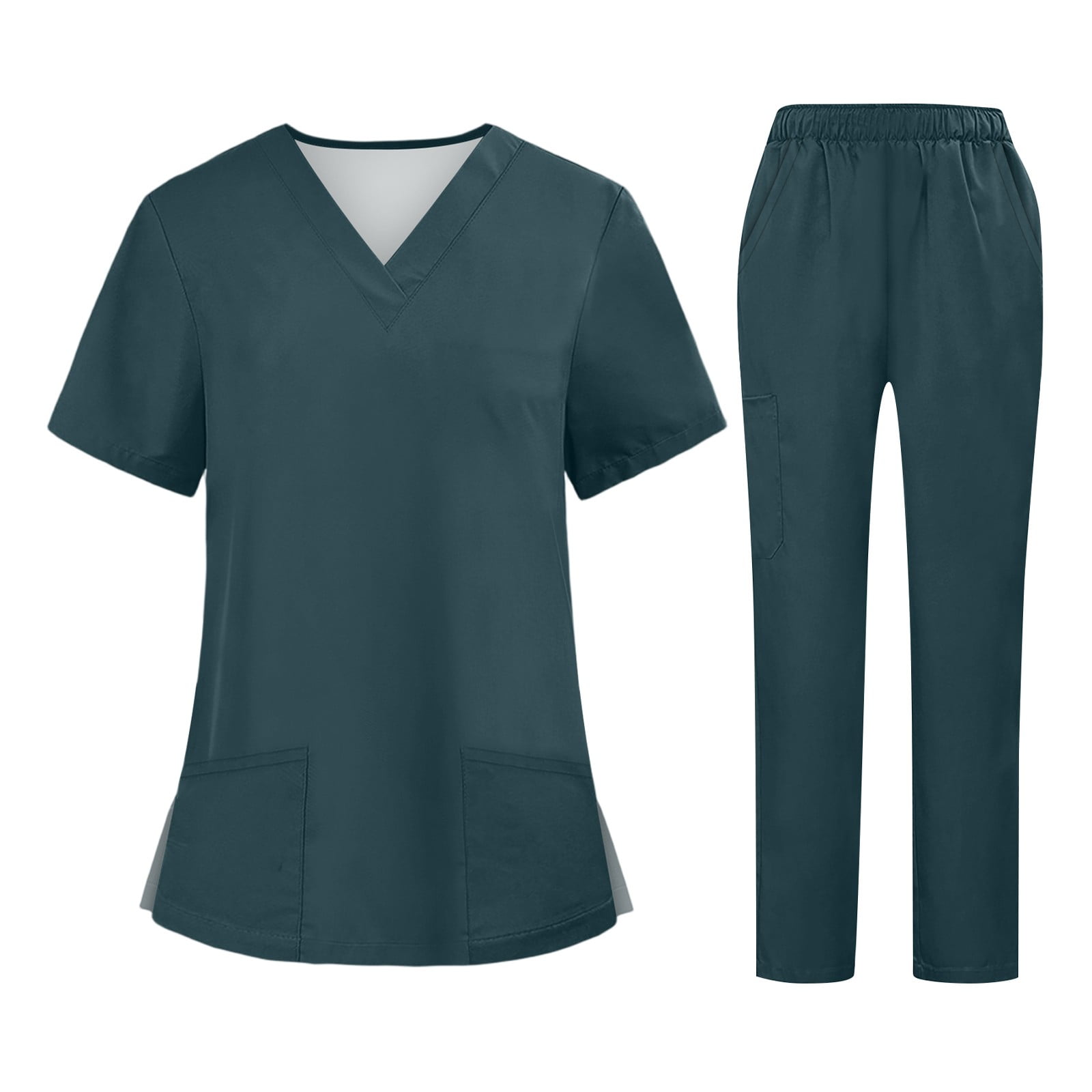 Blue Scrubs Short Sleeve Hip Summer Scrub Tops Ladies Plus Size Prom V ...