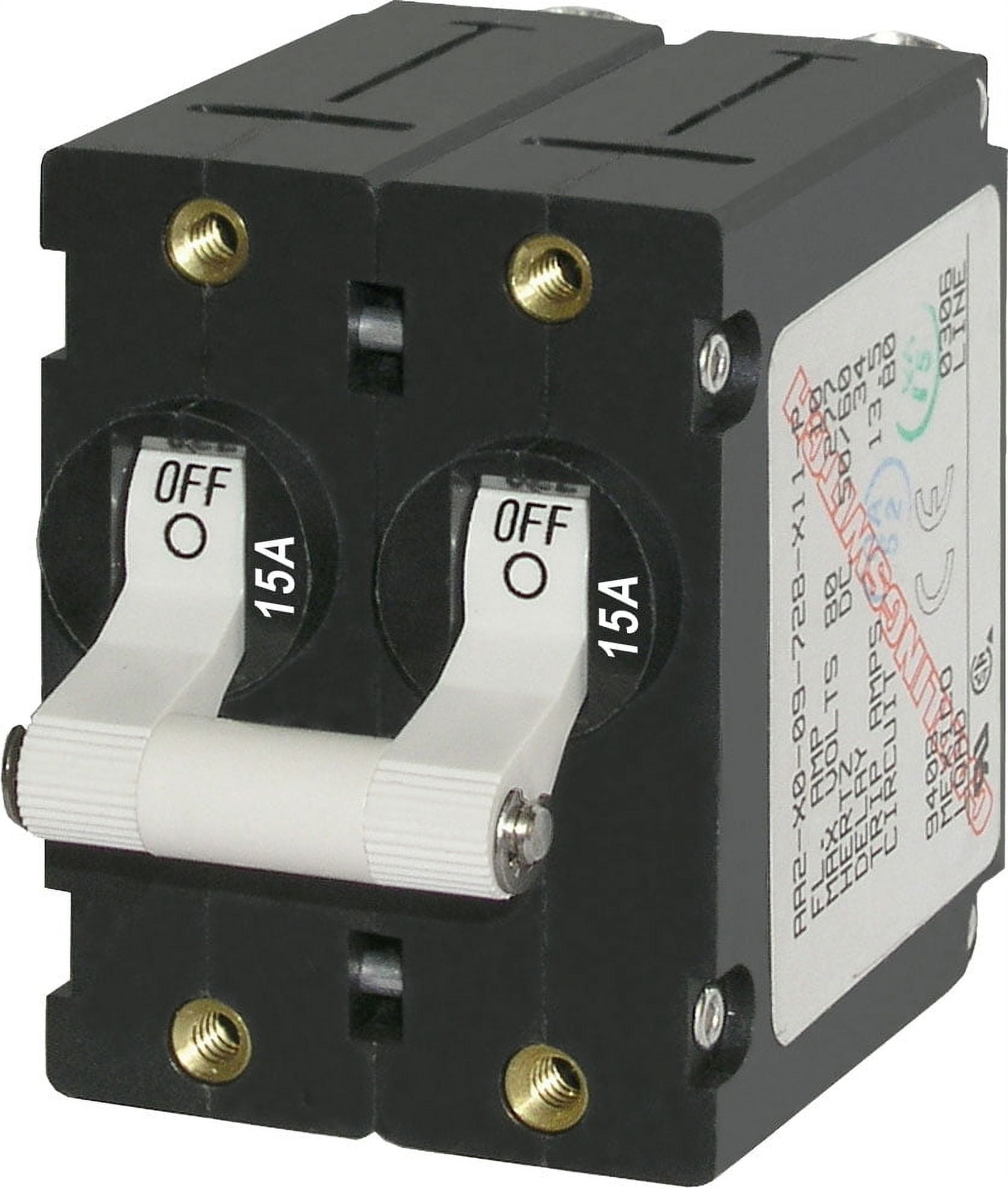 Blue Sea - 7235B-BSS Circuit Breaker AA2 15A White (1EA) - Walmart.com