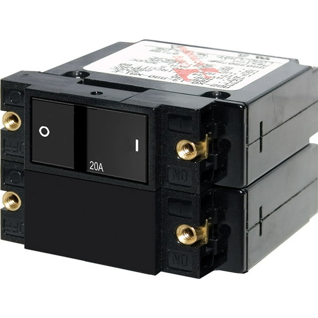 Blue Sea A-Series Flat Rocker Circuit Breaker - Double Pole - 20A ...