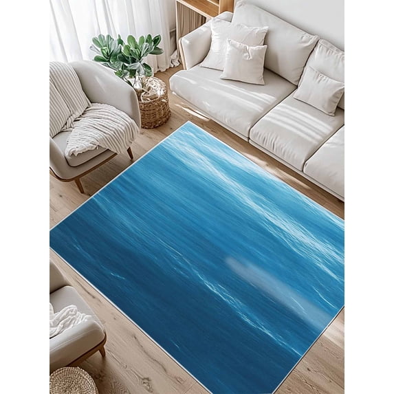 Blue Sea Area Rug for Bedroom 4x6 Ft Abstract Natural Undersea Gradient ...
