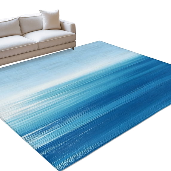 Blue Sea Area Rugs 5x8ft Horizon Abstract Gradient Tranquility Ocean ...
