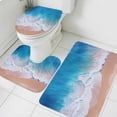 Blue Sea Bathroom Rugs Set Beach Beautiful Patterns Non Slip Absorbent ...