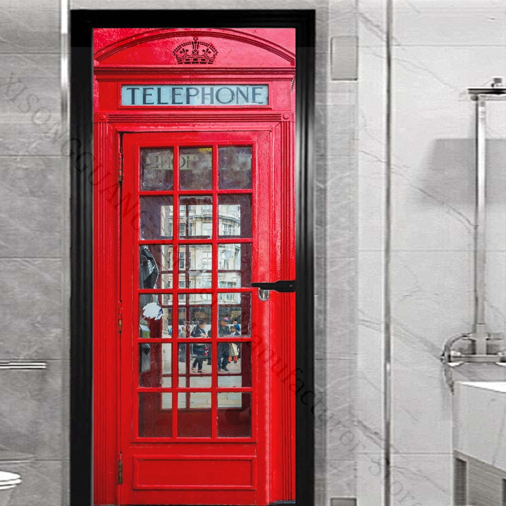 Blue Sea Beach Curtain Self-adhesive Door Stickers Home Decor DIY ...