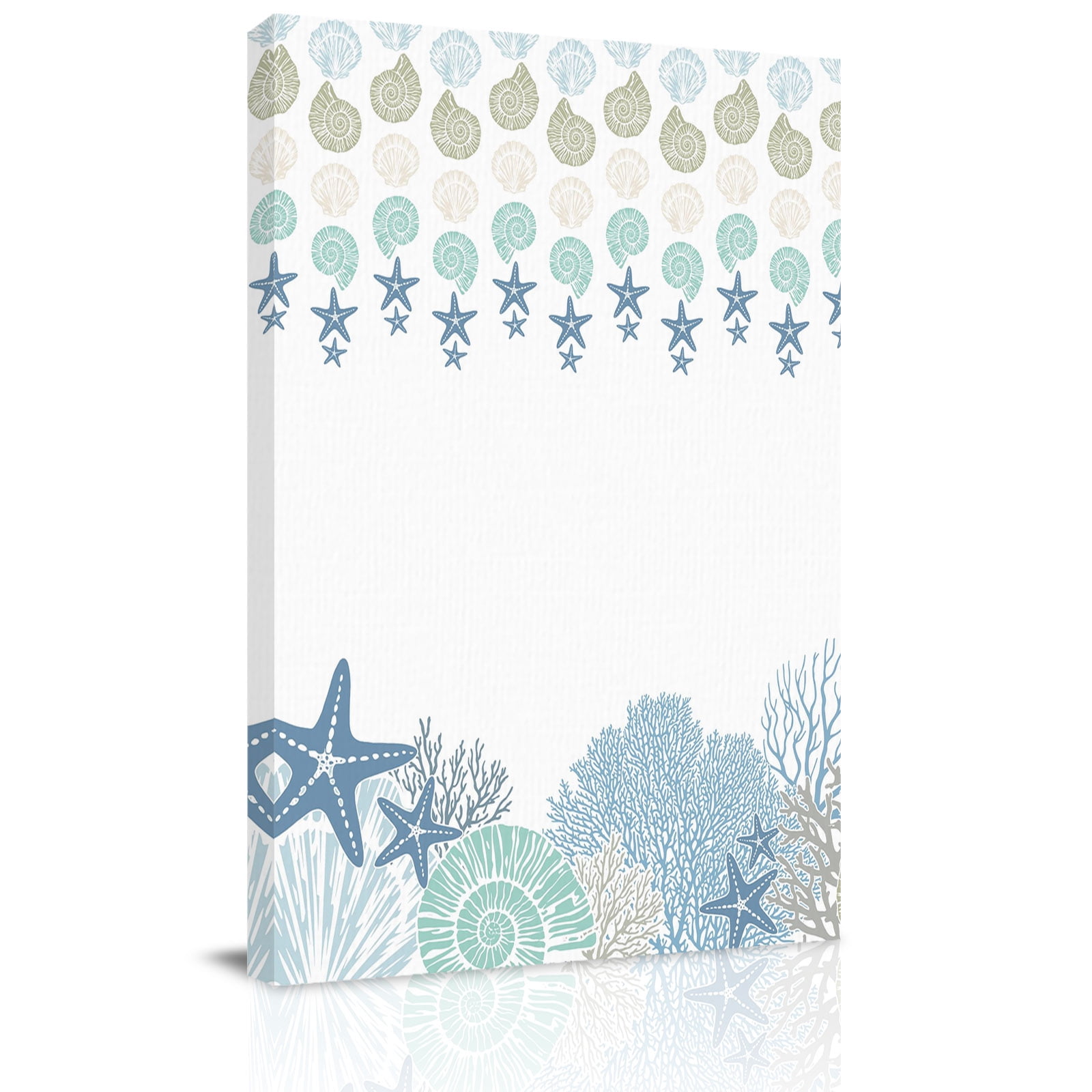 Blue Sea Canvas Wall Art for Living Room, Nautical Ocean Watercolor ...