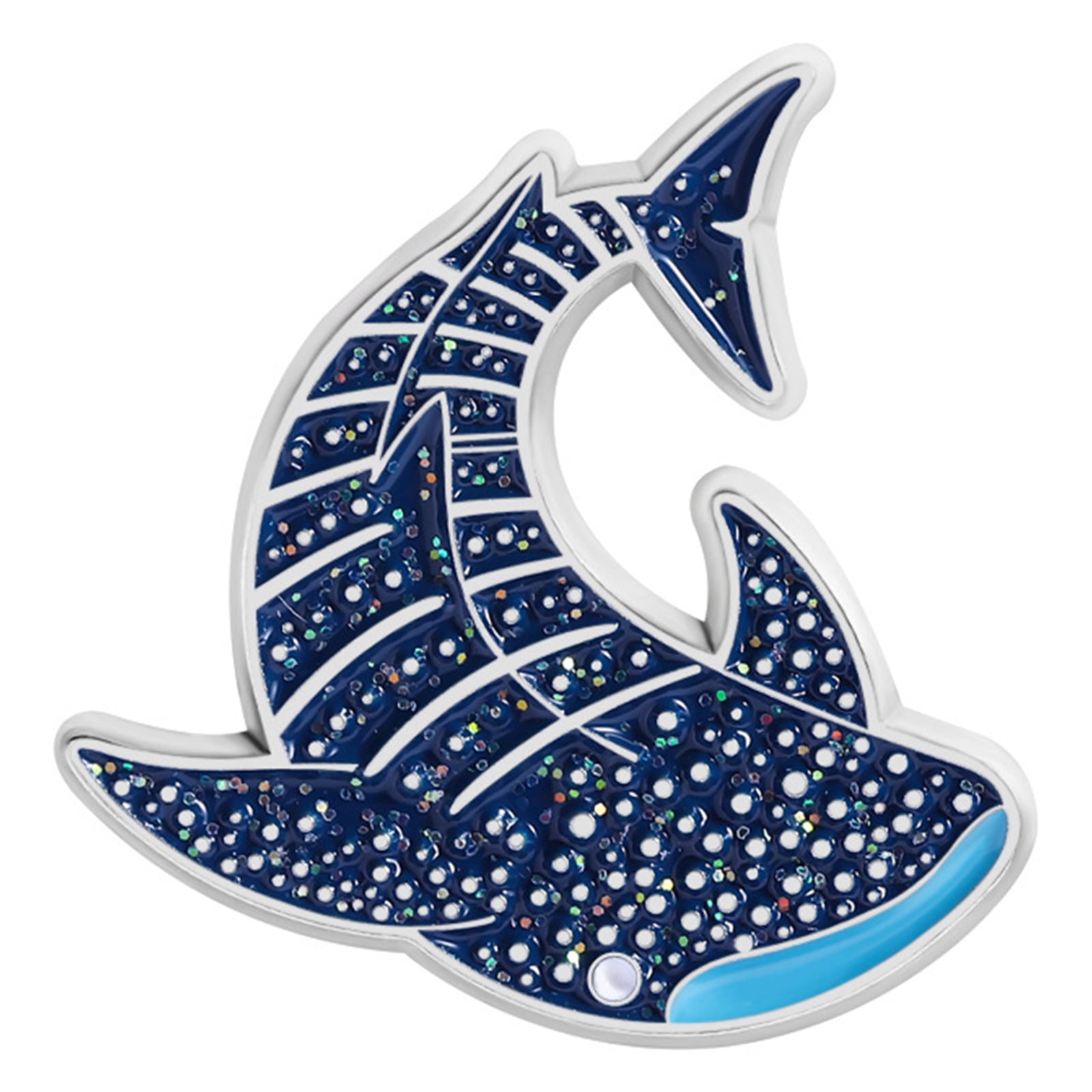 Blue Sea Creature Enameled Pin Cartoon Dolphin Mantas Ray Sharked Alloy ...
