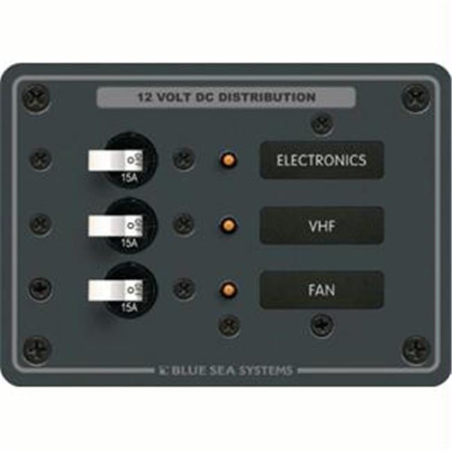 Blue Sea DC 3 Position Breaker Panel (Black Switches) - Walmart.com