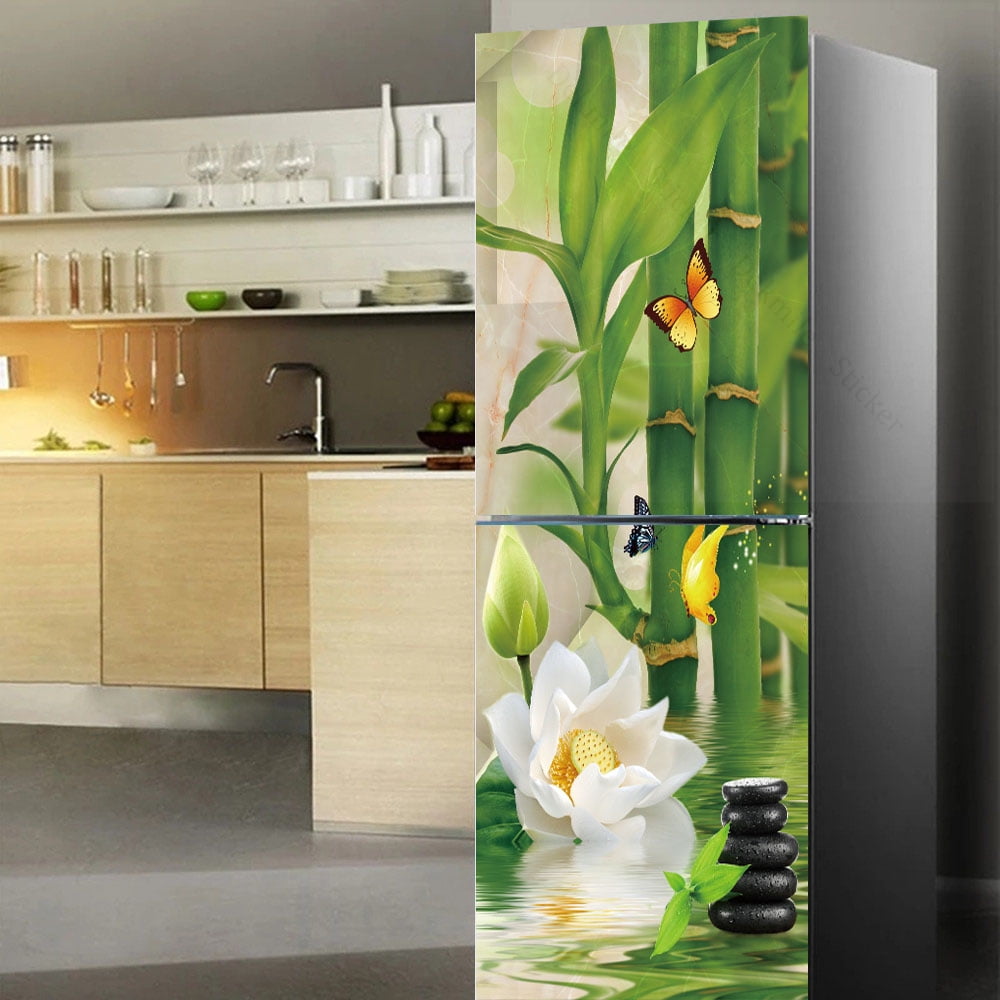 Blue Sea Dolphin Fridge Stickers Flower Field Tiger Refrigerator ...