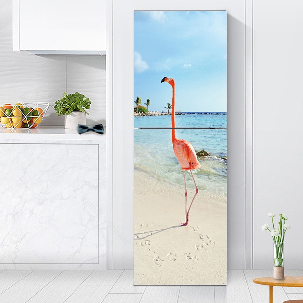 Blue Sea Dolphin Fridge Stickers Flower Field Tiger Refrigerator ...