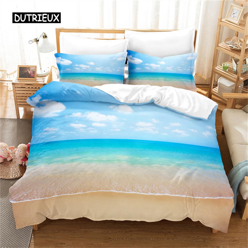 Blue Sea Duvet Cover Ocean Hawaiian Waves Landscape Bedding Set ...