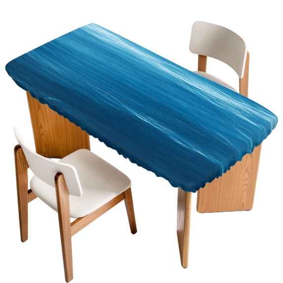 Blue Sea Fitted Rectangle Tablecloth 30" x 60" Abstract Natural ...