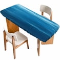 Blue Sea Fitted Rectangle Tablecloth 32" x 96" Abstract Natural ...