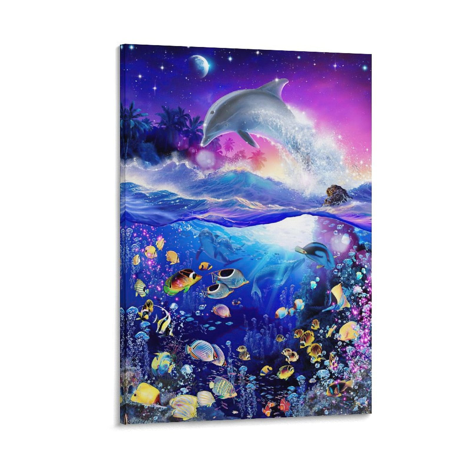 Blue Sea Lassen Colorful Sea Seascape Dolphin Poster (1) Posters Wall ...