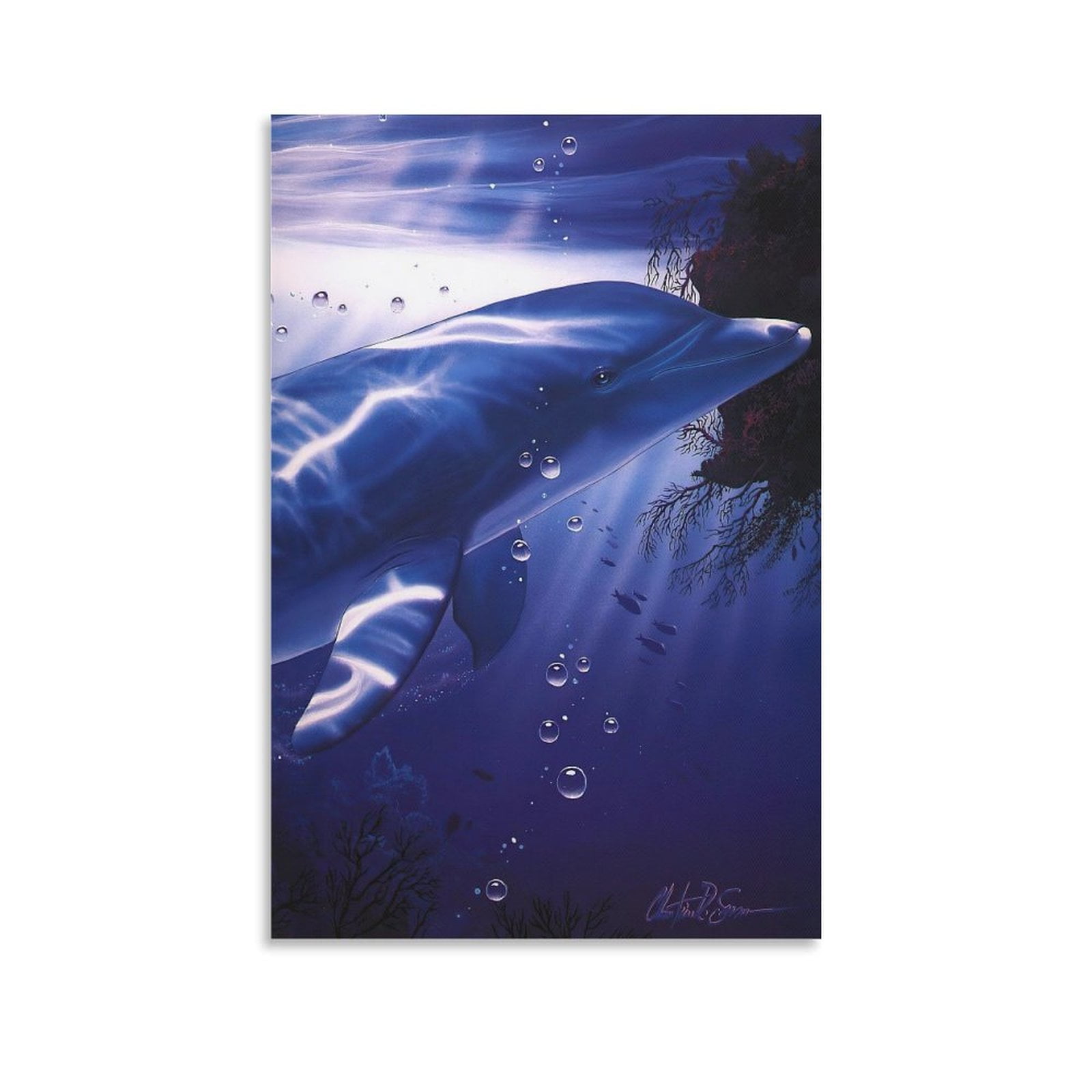Blue Sea Lassen Colorful Sea Seascape Dolphin Poster (10) Painting On ...