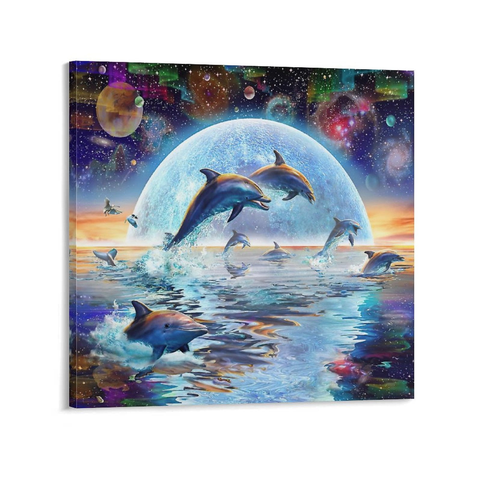 Blue Sea Lassen Colorful Sea Seascape Dolphin Poster (9) Artworks ...