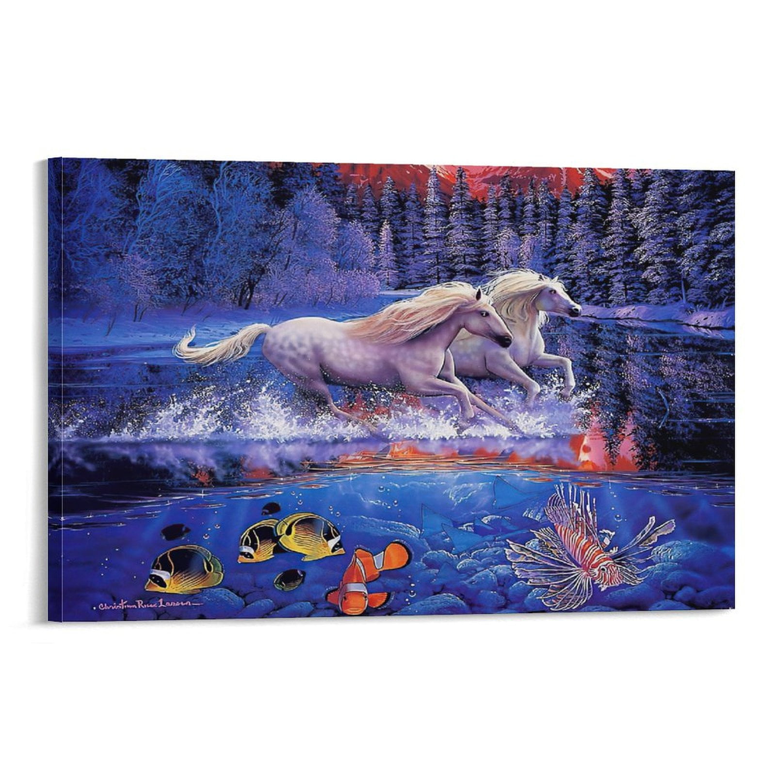 Blue Sea Lassen Colorful Sea Seascape Painting Running Towards Freedom ...
