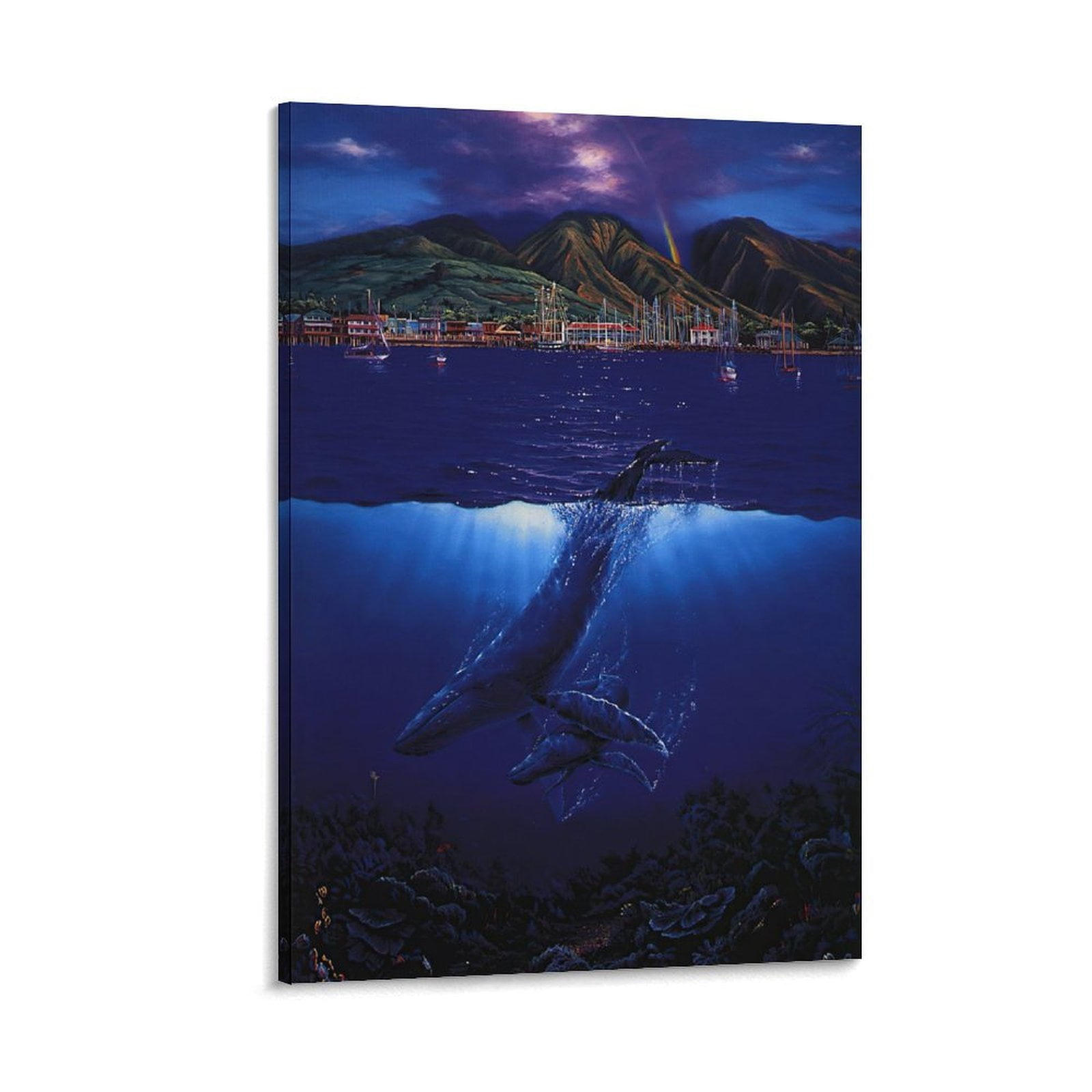 Blue Sea Lassen Colorful Sea Seascape Whale Poster Wall Art Posters ...