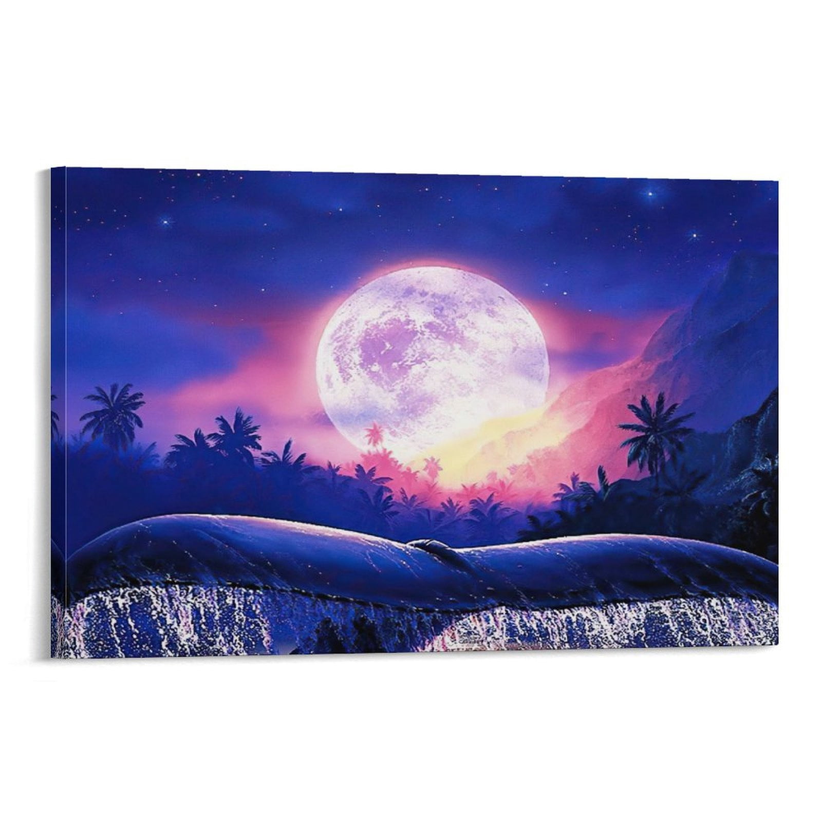 Blue Sea Lassen Colorful Sea Sunset Whale 2 Poster Picture Print Canvas ...