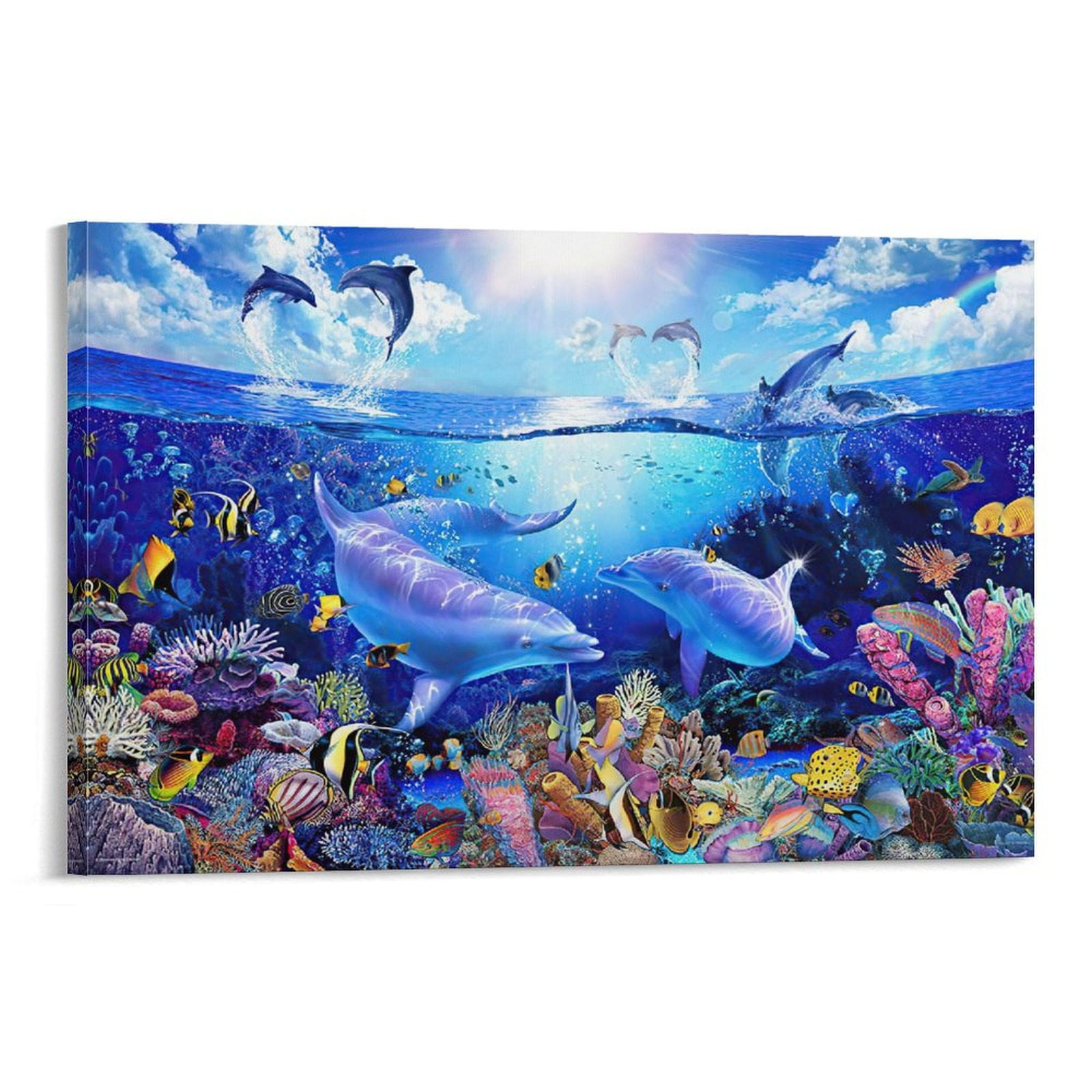 Blue Sea Lassen Ocean View Dolphin Coral Reef Poster (2) Artworks ...