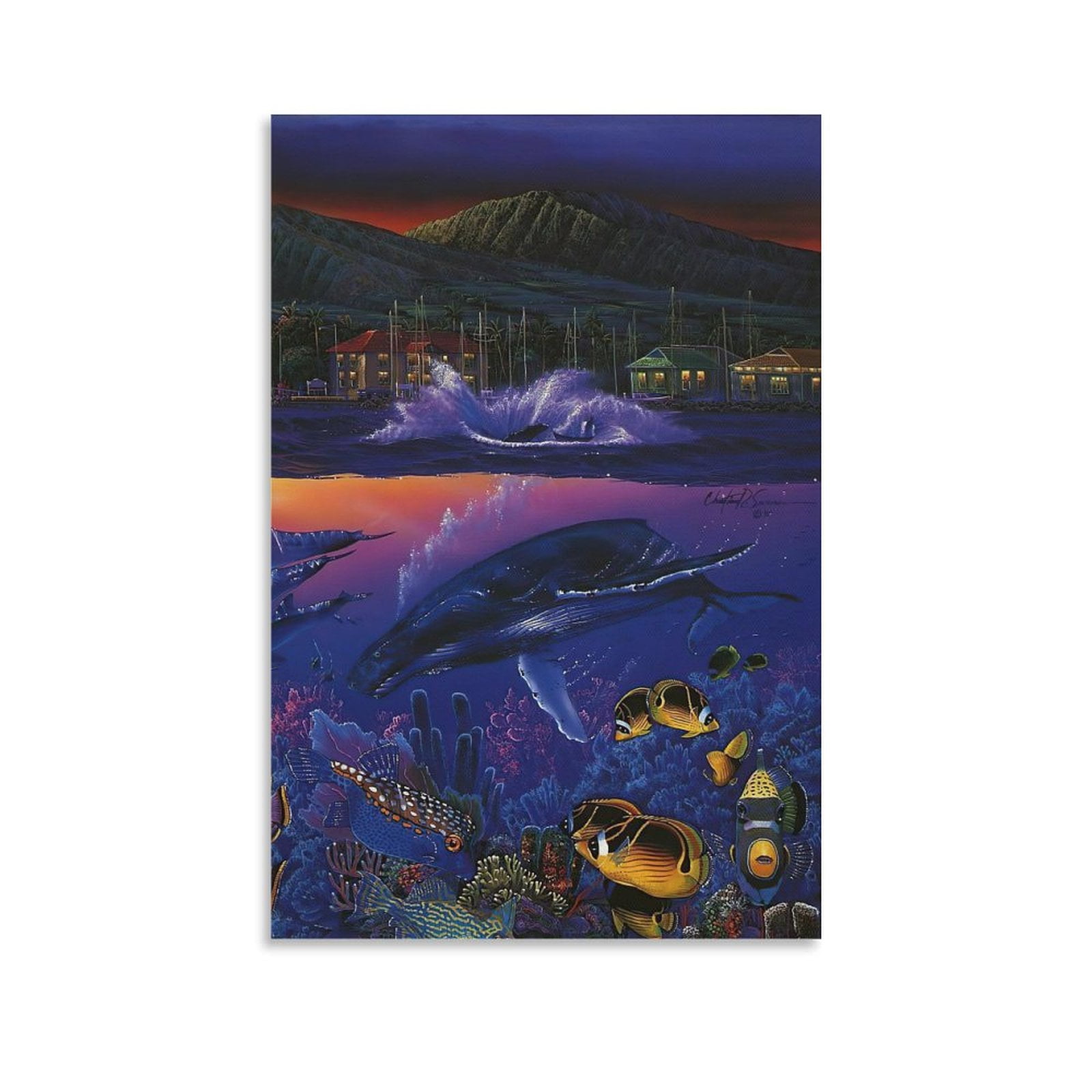 Blue Sea Lassen Ocean View Dolphin Coral Reef Poster (5) Print Photo ...