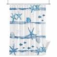 Blue Sea Star Shower Curtains for Bathroom, Summer Beach Fish Shell Sea ...