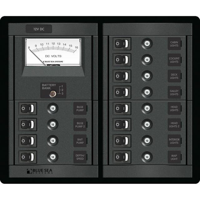 Blue Sea Systems 12 Position Switch Clb + Meter Square - 1464 - Walmart ...
