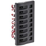 Blue Sea Systems #4308 Switch Panel, Toggle w/ Fuses, 8 Switches, Gray ...