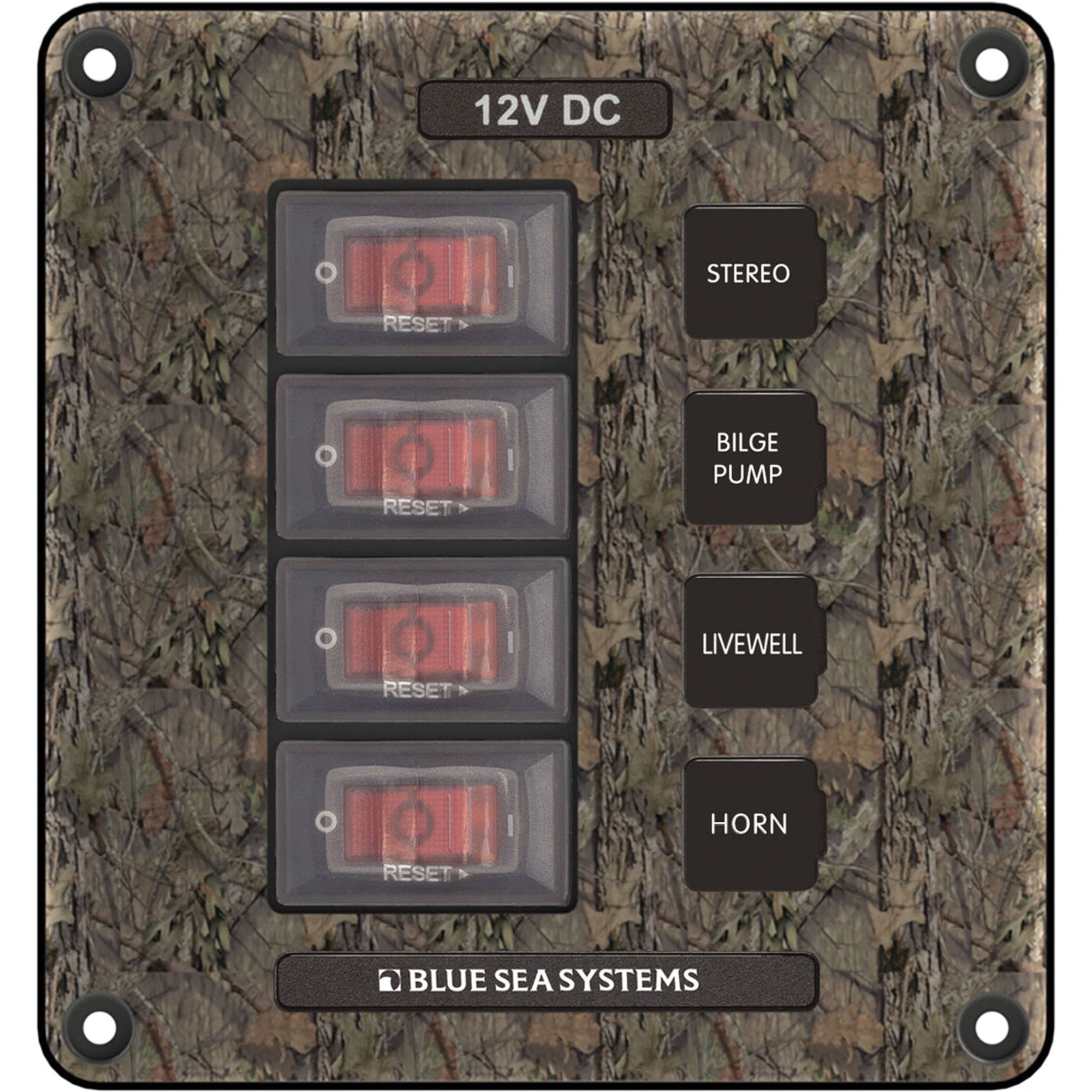 Blue Sea Systems 4323-BSS Panel Switch H2O CB 4POS CAMO - Walmart.com