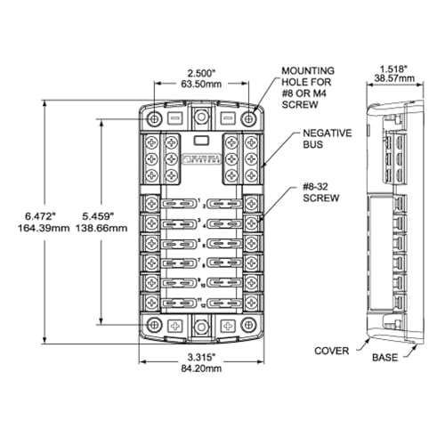 Blue Sea Systems 5031 ST Blade Fuse Block 12 Circuit with Ground ...