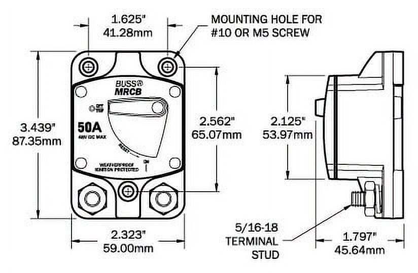 Blue Sea Systems 7149 187-Series Circuit Breaker, Surface Mount, 200A ...