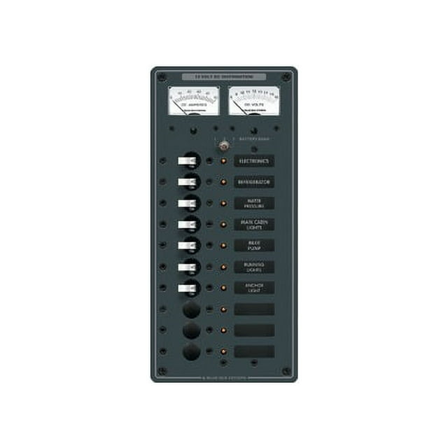 Blue Sea Systems Panel DC 10 Position .V/Ammeter 8082 - Walmart.com